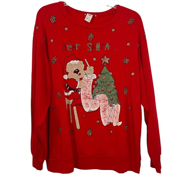 Sweaters | Rare Vintage Christmas Bear Holiday Sweater All Over Print ...